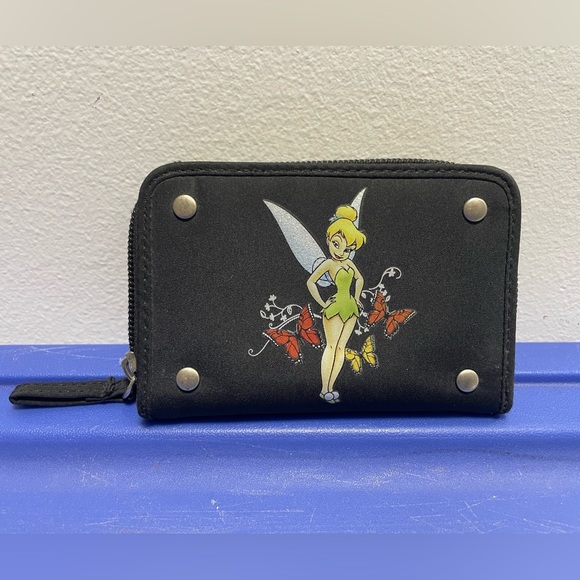 Disney | Bags | Disney Tinkerbell Butterflies Wallet Change Purse Black ...